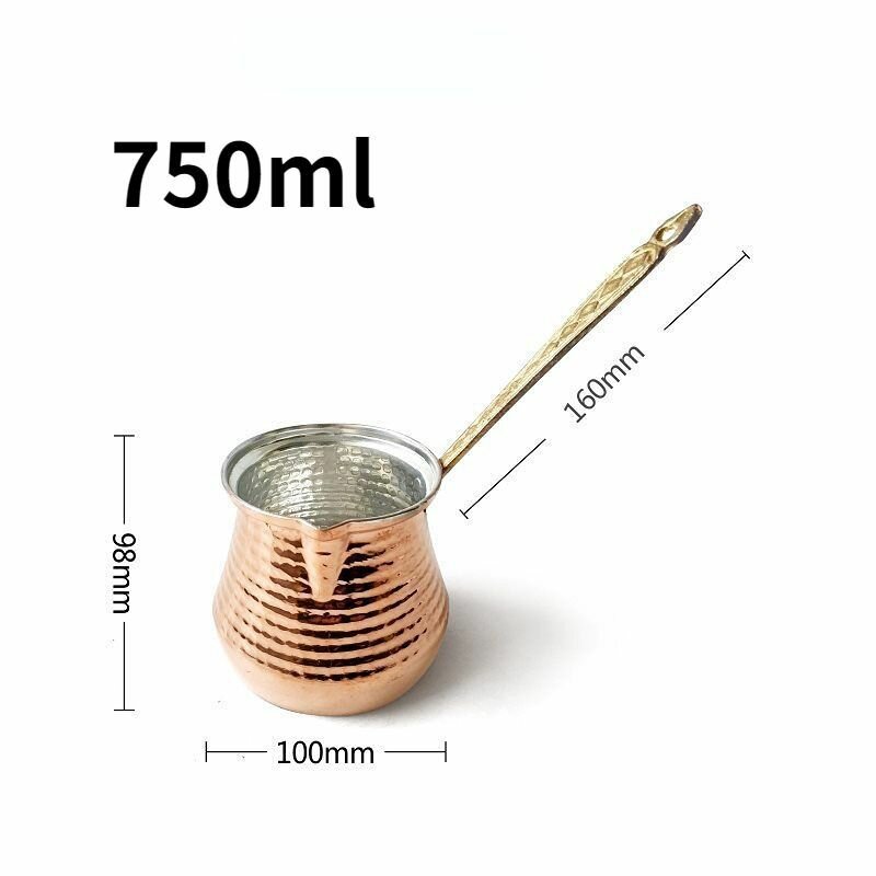 Soy турка для коф 750 мл для кофе медная Серебряное покрытие Турецкий Ручной работы -HJ