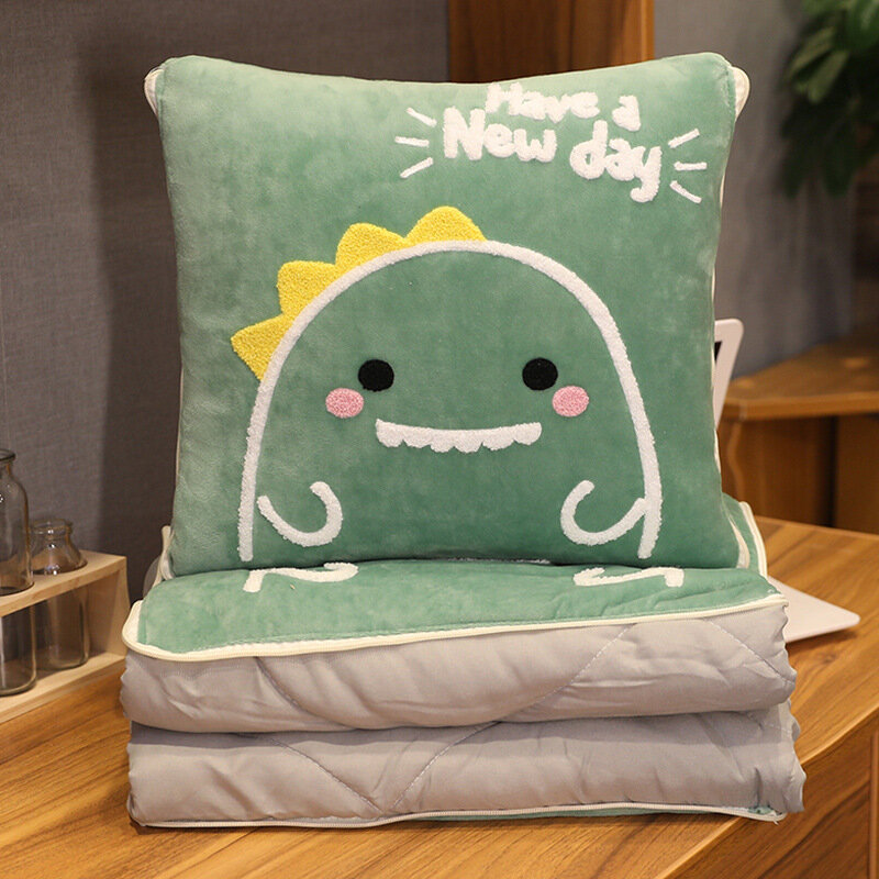 Подушка-кондиционер Picking up Sleep "Зеленый динозавр", плюш, 40х40 см