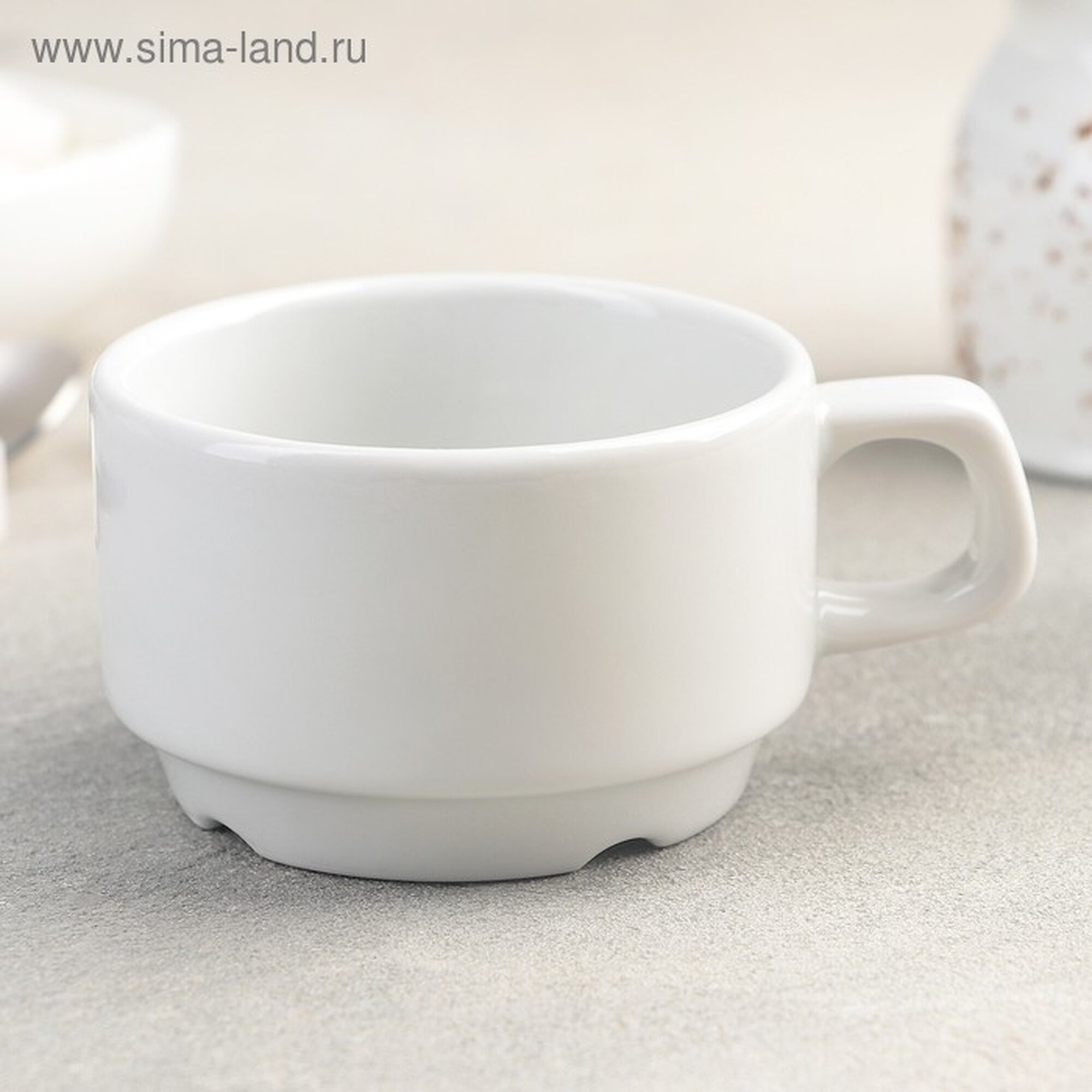 Чашка Дулевский фарфор «Белая», 170 мл, фарфор, штабелируемая, белый