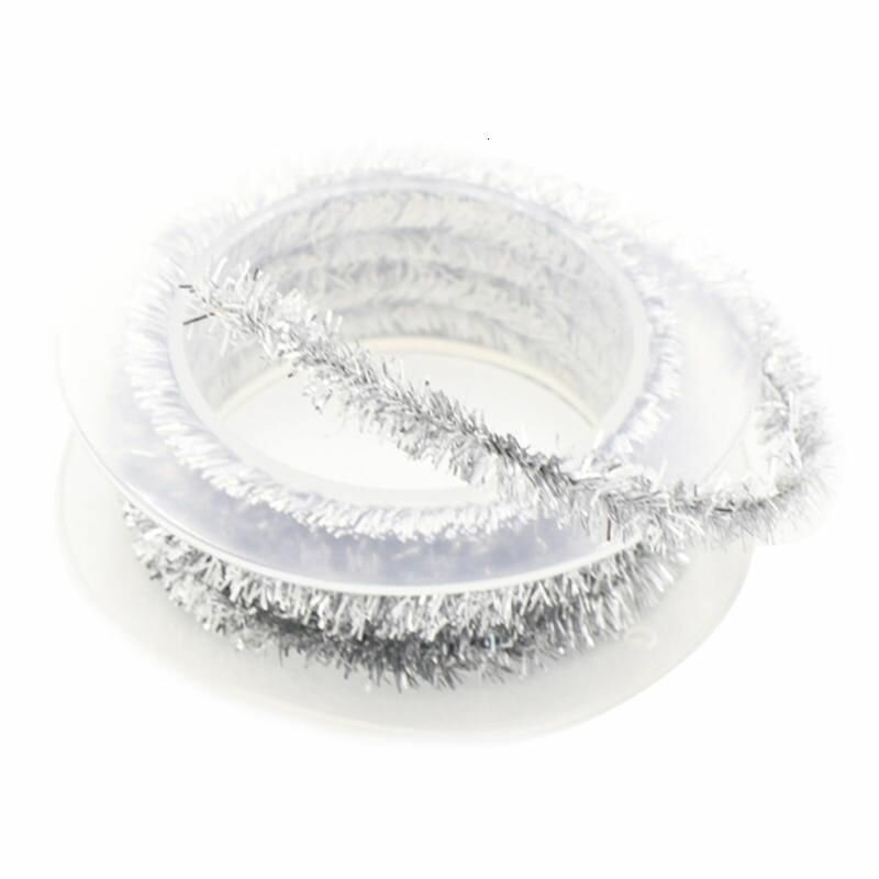 Мишура 4.92 фута для украшения рождественской ёлки, свадьбы, дня рождения и упаковки подарков, Silver
