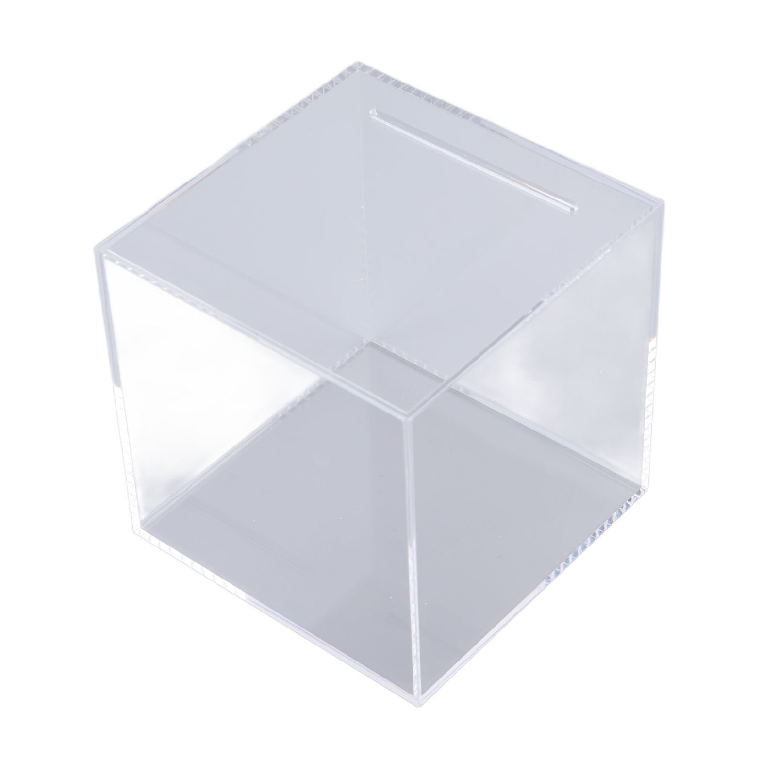 12cm Piggy Bank Acrylic Clear Dustproof Cube Money Boxes Storage Saving Box