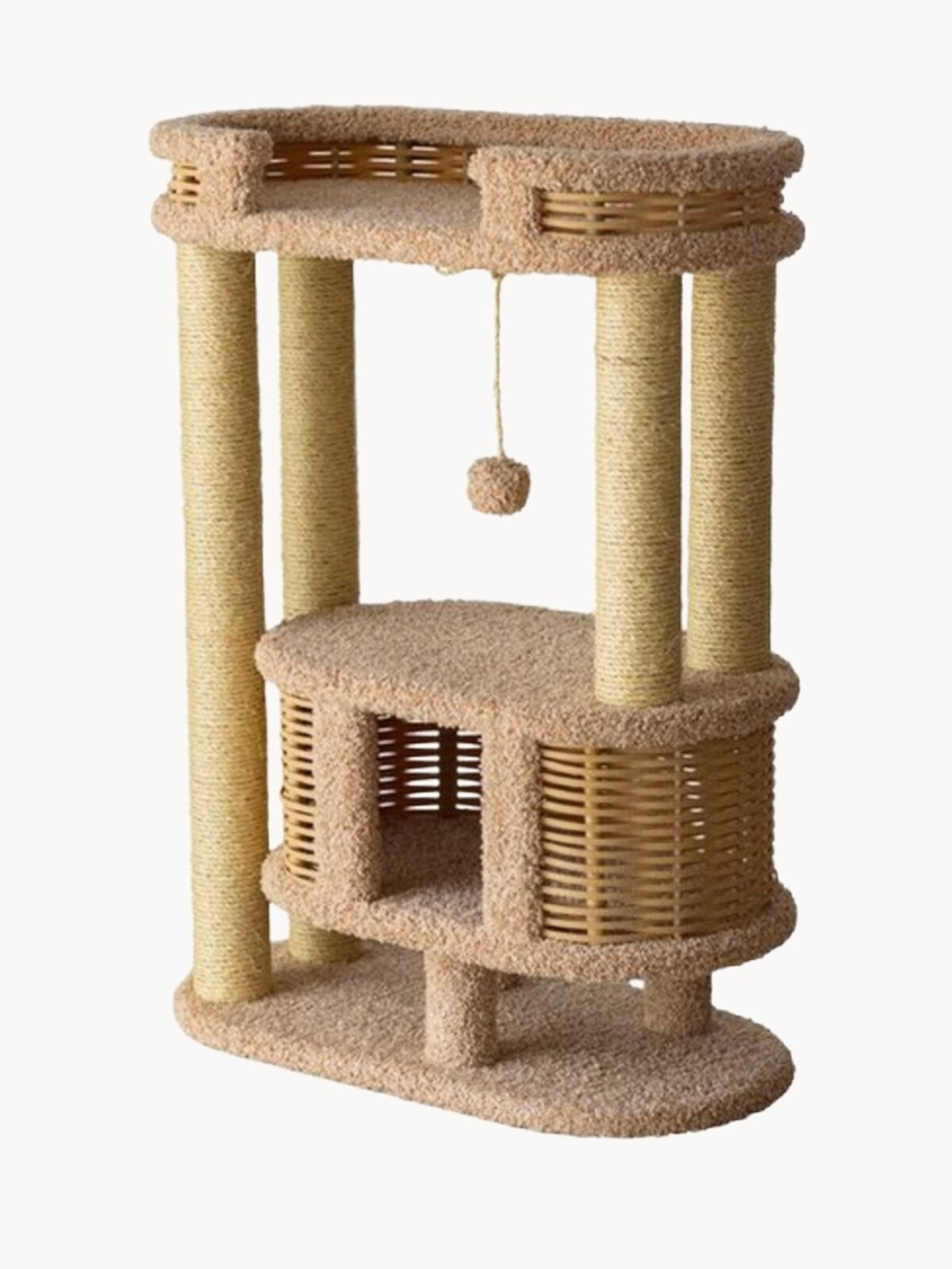 Игровой комплекс для крупных кошек 110 см. с большой лежанкой и когтеточками