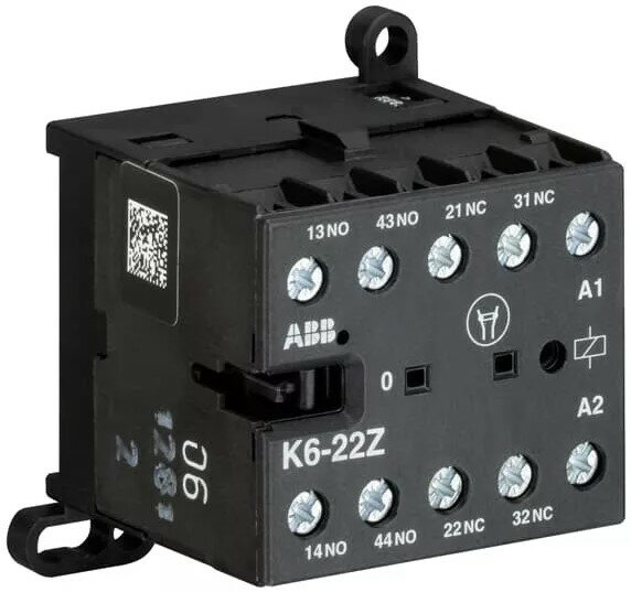 Реле мини-контакторное K6-22Z-F-80 (3A при AC-15 400В) катушка 220В АС со штыревыми клеммами ABB GJH1211003R8220