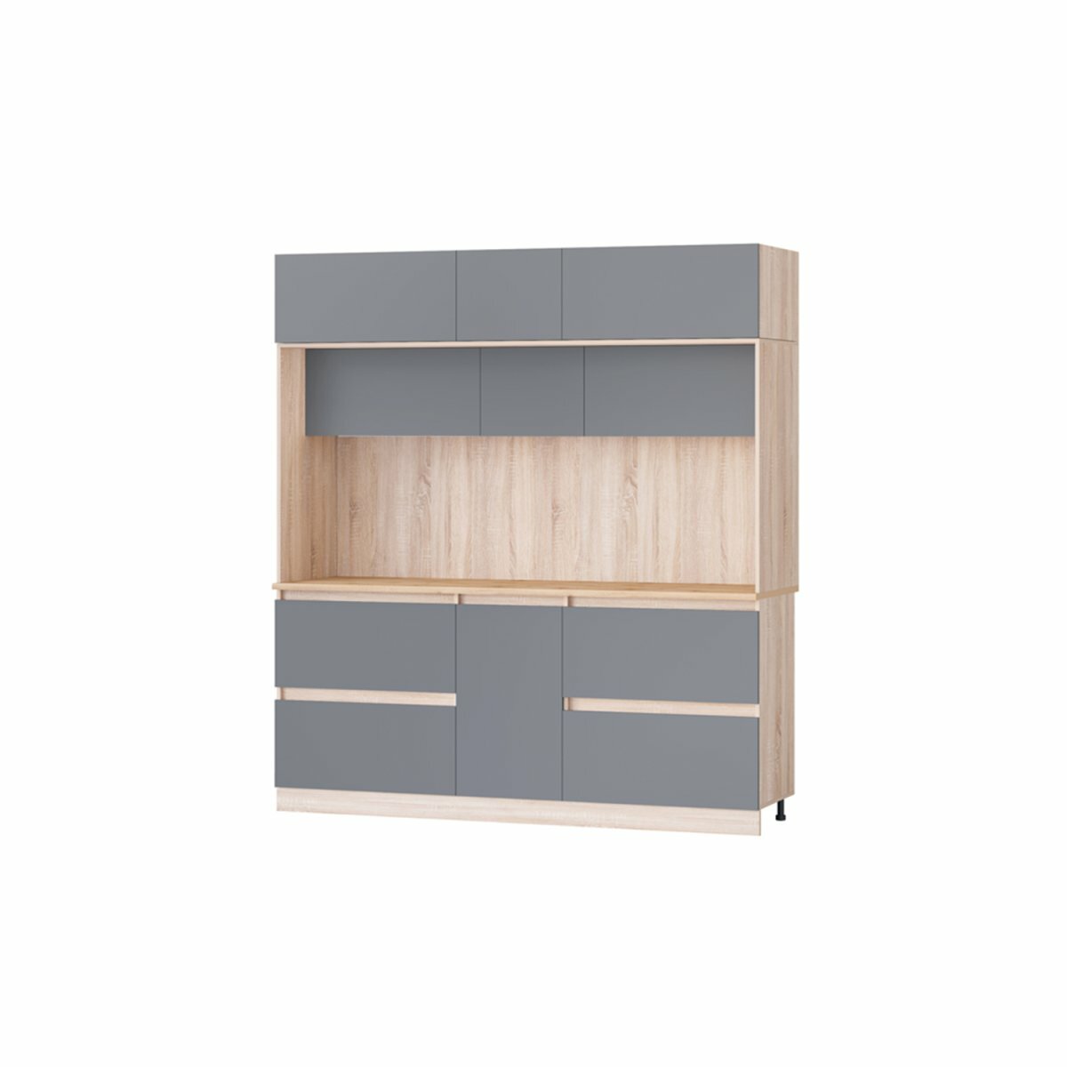 Центральная секция кухни "Аврора" 2200 - Дуб сонома / Графит