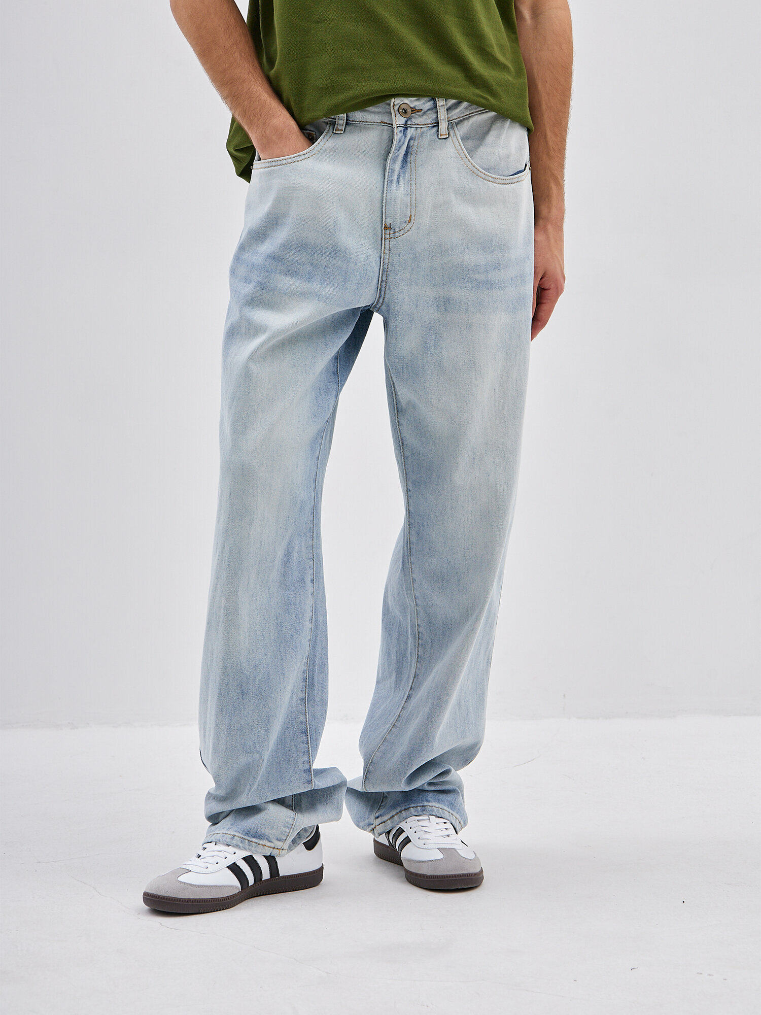 Джинсы трубы мужские широкие трубы, оверсайз 