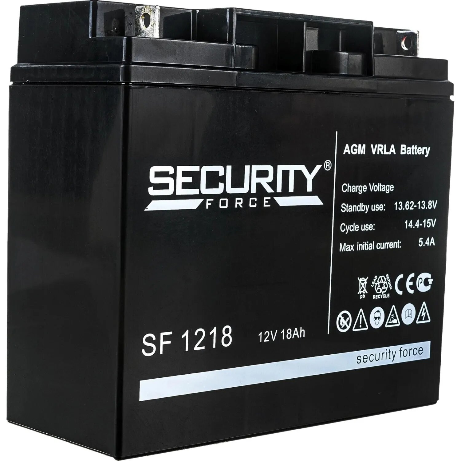 Батарея для ИБП Security Force SF 1218 12В/18, болт М5 (182x76x167мм)