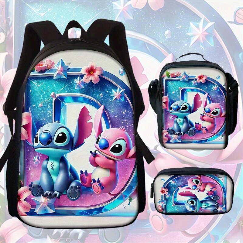Рюкзак европейского и американского школьного сезона, аниме, мультяшная стежка, школьная сумка из трех предметов, детский рюкзак для начальной школы
