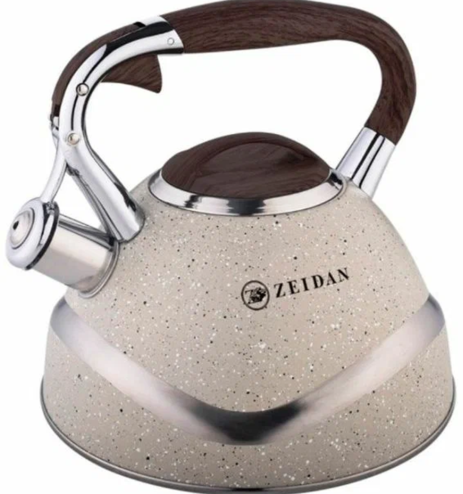 Чайник Zeidan Z-4369, нержавеющая сталь, со свистком, бежевая