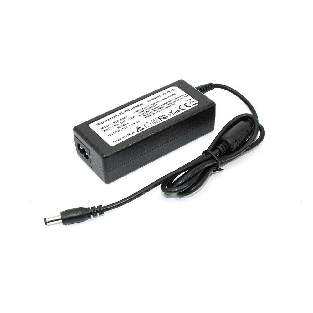 Блок питания для монитора и телевизора LCD 12V 4.5A 54W 5.5x2.5mm (1245545525) черный OEM