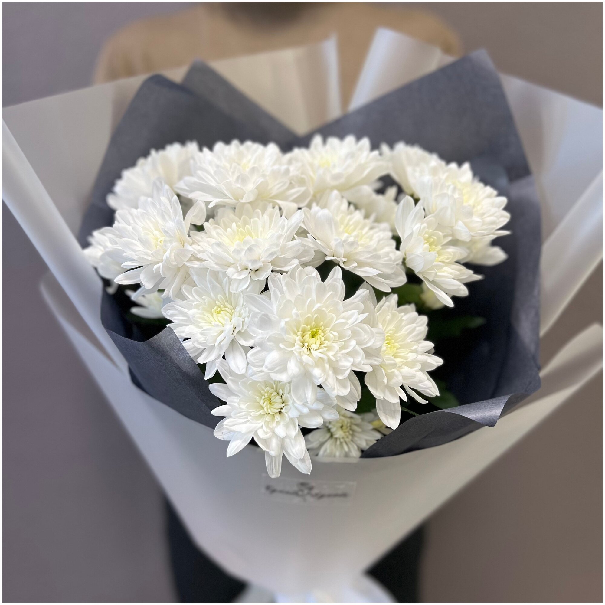 Букет цветов белая кустовая хризантема "Петербург", «Букет-Мукет»