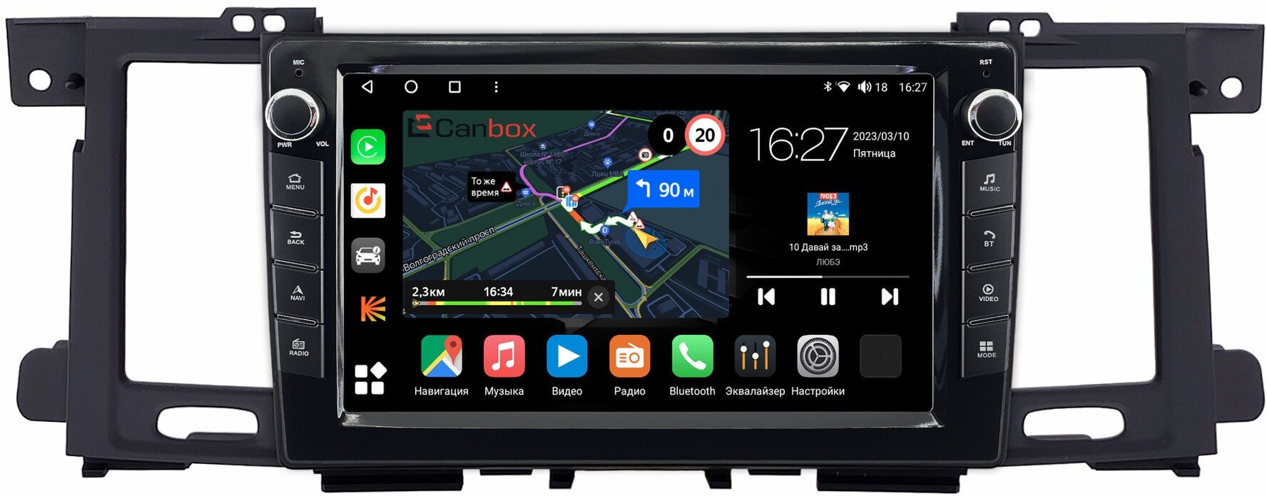 Штатная магнитола Infiniti QX56 2010-2013, QX80 2013-2020 (Тип B, авто с кнопкой TEL, can RZC) Canbox M-Line 7821-9-3192 Android 10 (4G-SIM, 2/32, DSP