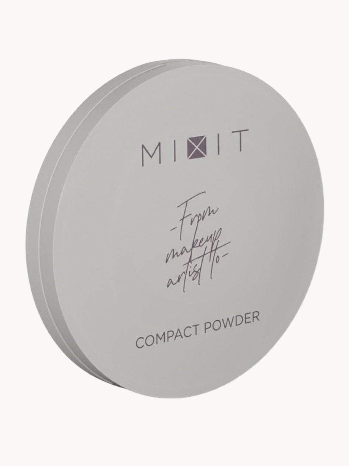 Компактная матирующая пудра для лица MIXIT MAKE UP тон 02 бежево-розовый. Декоративная косметика для макияжа