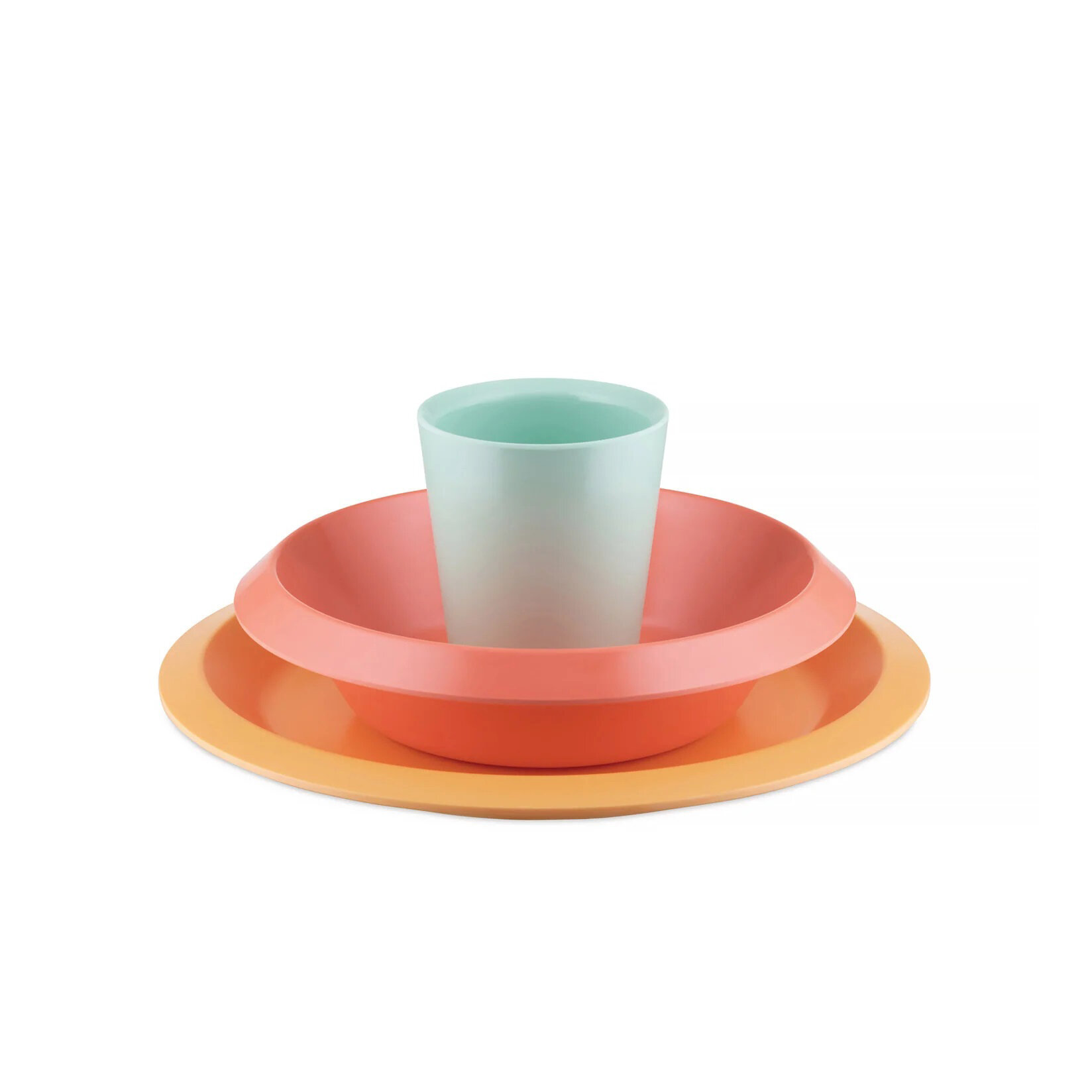 Набор детской посуды ALESSI GIRO KIDS, UNS05S1, желтый/оранжевый/зеленый