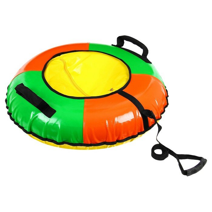 Тюбинг-ватрушка Winter Star, диаметр чехла 80 см, жёлтый, зелёный
