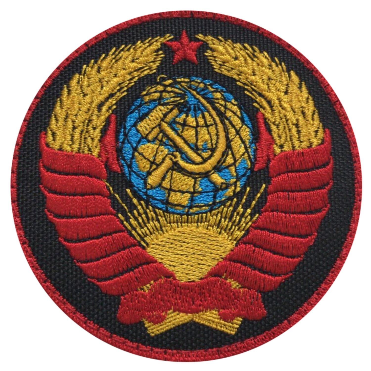Шеврон Герб Ссср вышитый на липучке цвет черный