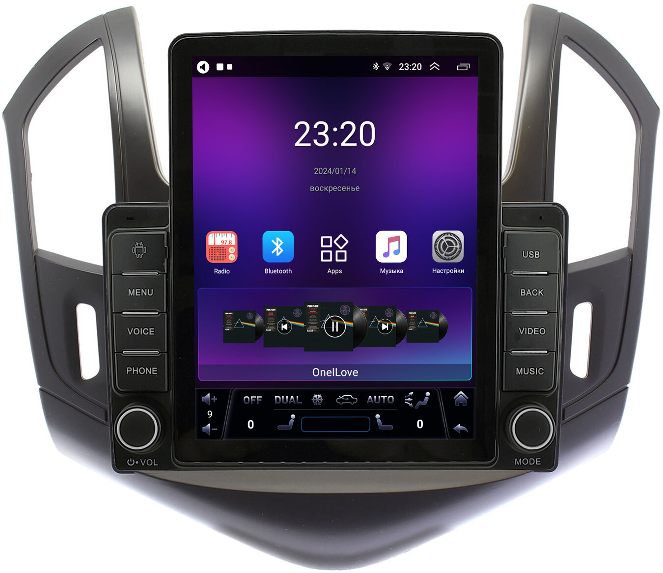 Штатная магнитола Chevrolet Cruze 2012-2016 (черная, матовая) Canbox GTR095-9-240 Android 10 (QLed, 4/64, DSP, CarPlay)