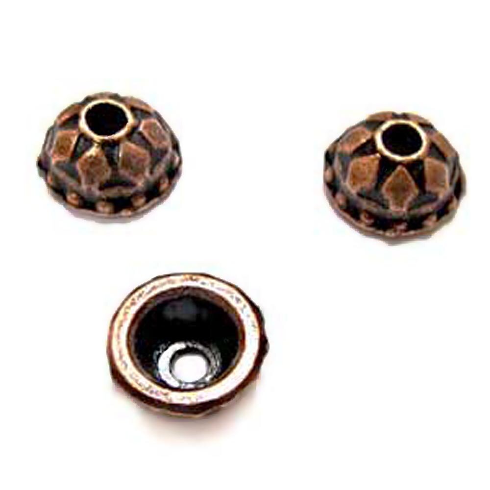 Фурнитура для бижутерии Крепежная шапочка литая Колокольчик 0003156 медный цвет 8x4 мм, цена за 30 шт.