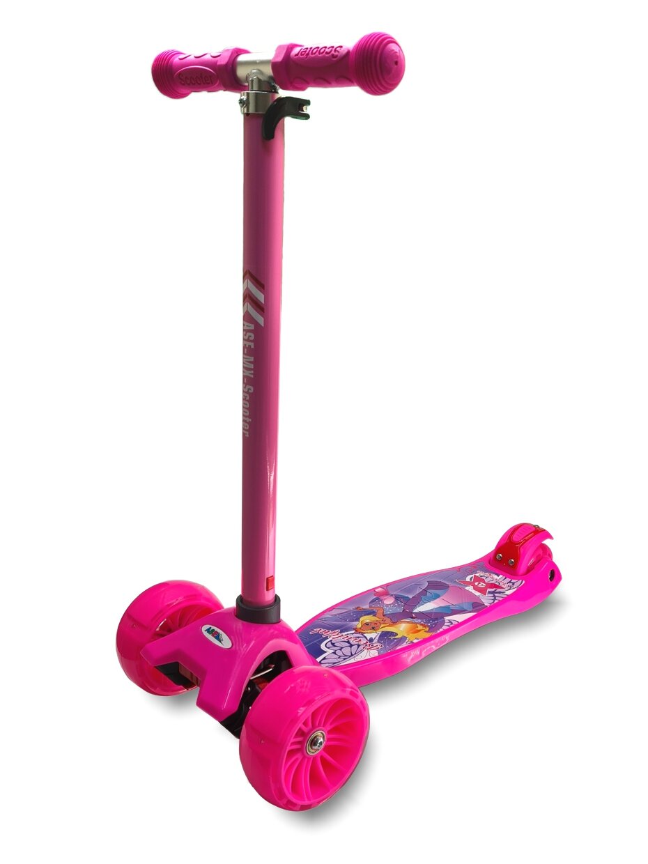 Самокат трехколесный ASE MX SCOOTER PRINT 1 розовый
