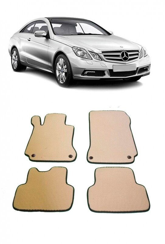 Ева коврики Mercedes-Benz Е-класс IV (C207) купе 2009 -/ Ева ЭВА сота/ цвет Черный c красной окантовкой / EVA Smart / коврики в салон автомобиля Мерседес Бенц