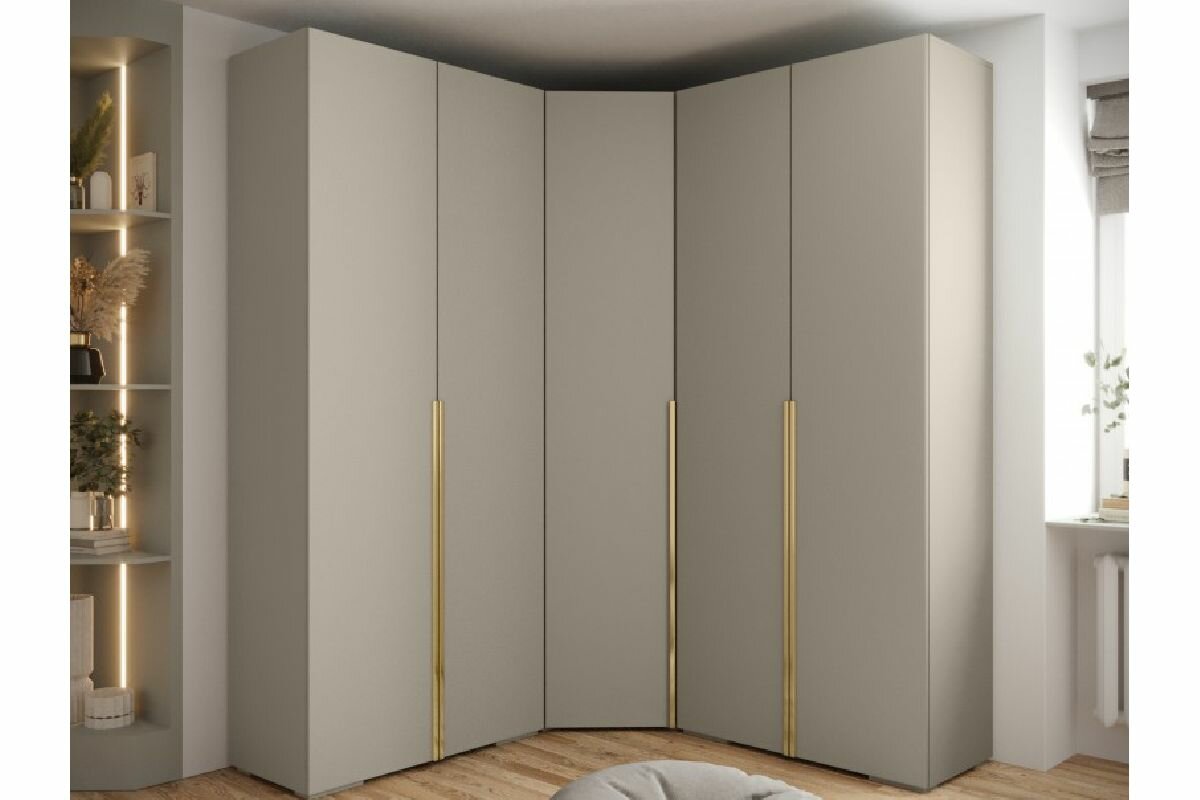 Шкаф угловой Мори-15 Кашемир для одежды пятидверный 182*220*40