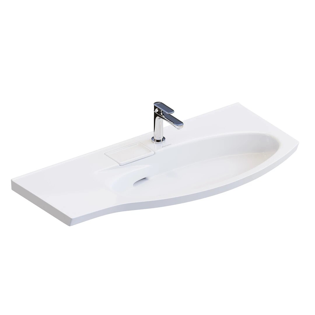 Kerama Marazzi раковина riva мебельная правая с крепежом 100, 7 48 15см 1 отв. под смеситель переливом цвет белый глянцевый rv wb 100rh RV. wb.100Rh