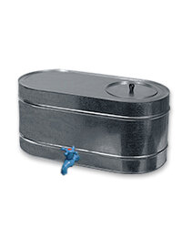 Бак 55 л, овальный, оцинкованная сталь, серый, крышка, кран М