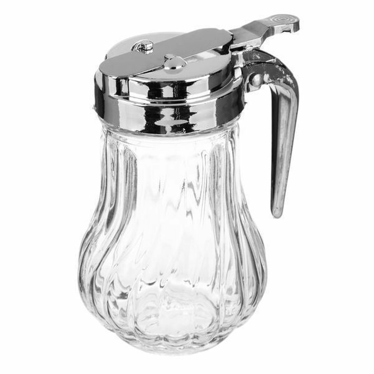 Сахарница с дозатором 11*9*7см кувшинчик (стекло/пластик/металл)