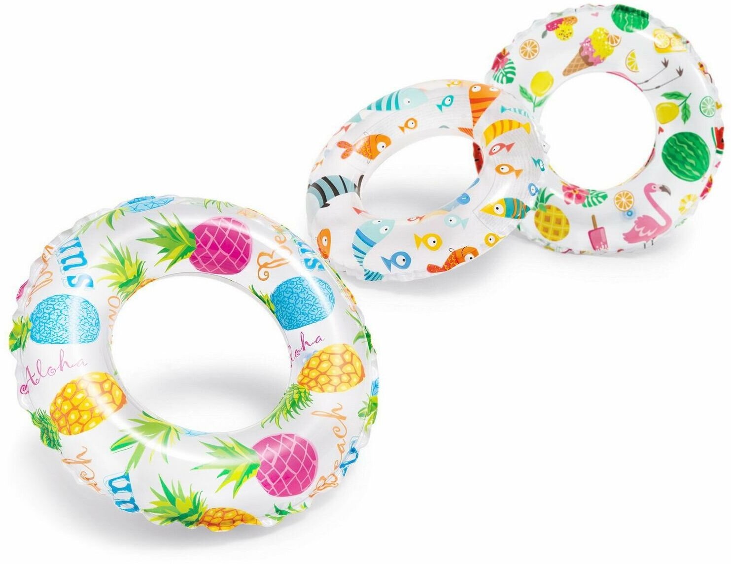 Круг надувной INTEX &quotLively Print Swim Rings" (Яркие картинки), 3-6лет, 51 см int59230NP