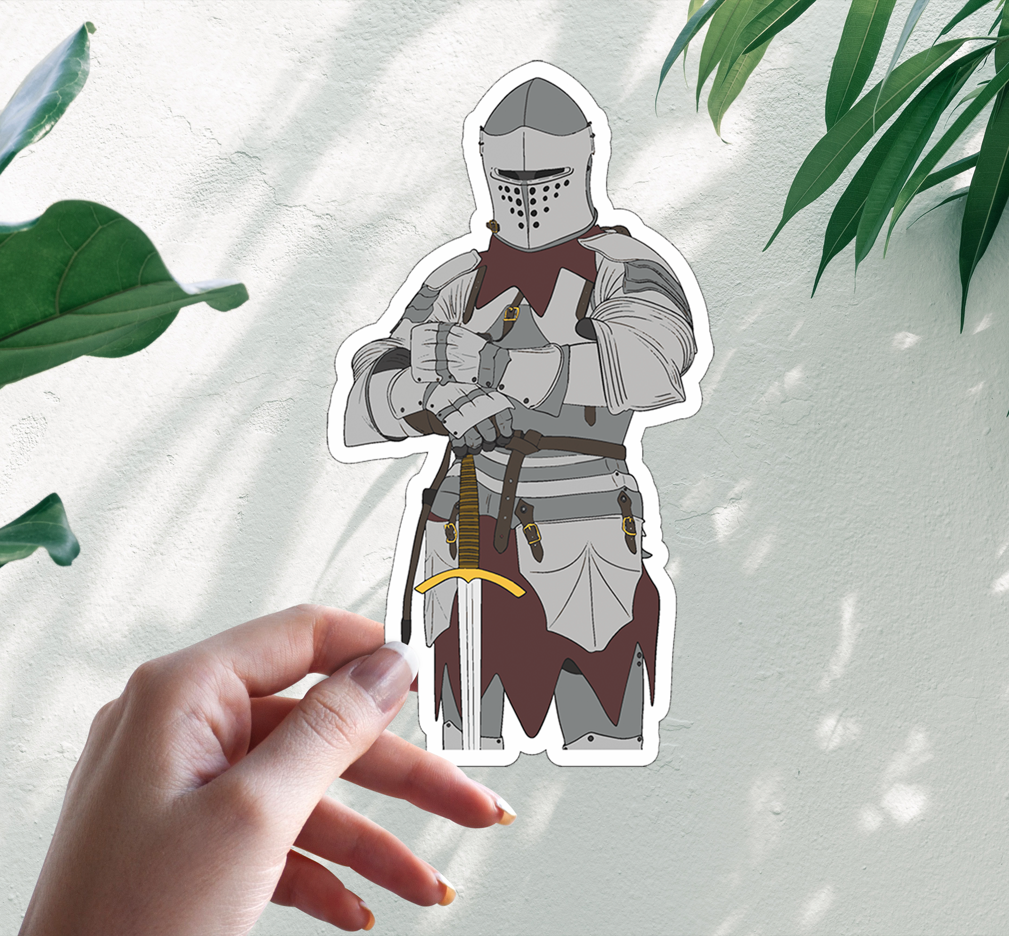 Автомобильная виниловая цветная наклейка Рыцарь, Стикер для окна авто на бампер