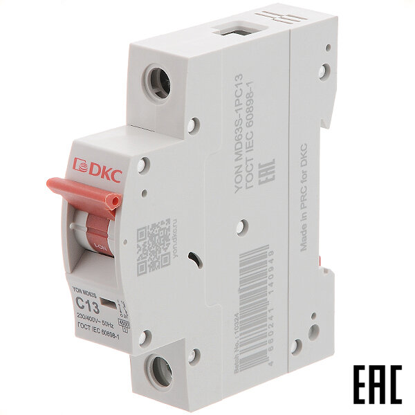 Автоматический выключатель YON max MD63S-1PC13 13А/1п/ 4,5кА на Din-рейку (ДКС) (2 шт. в комплекте)