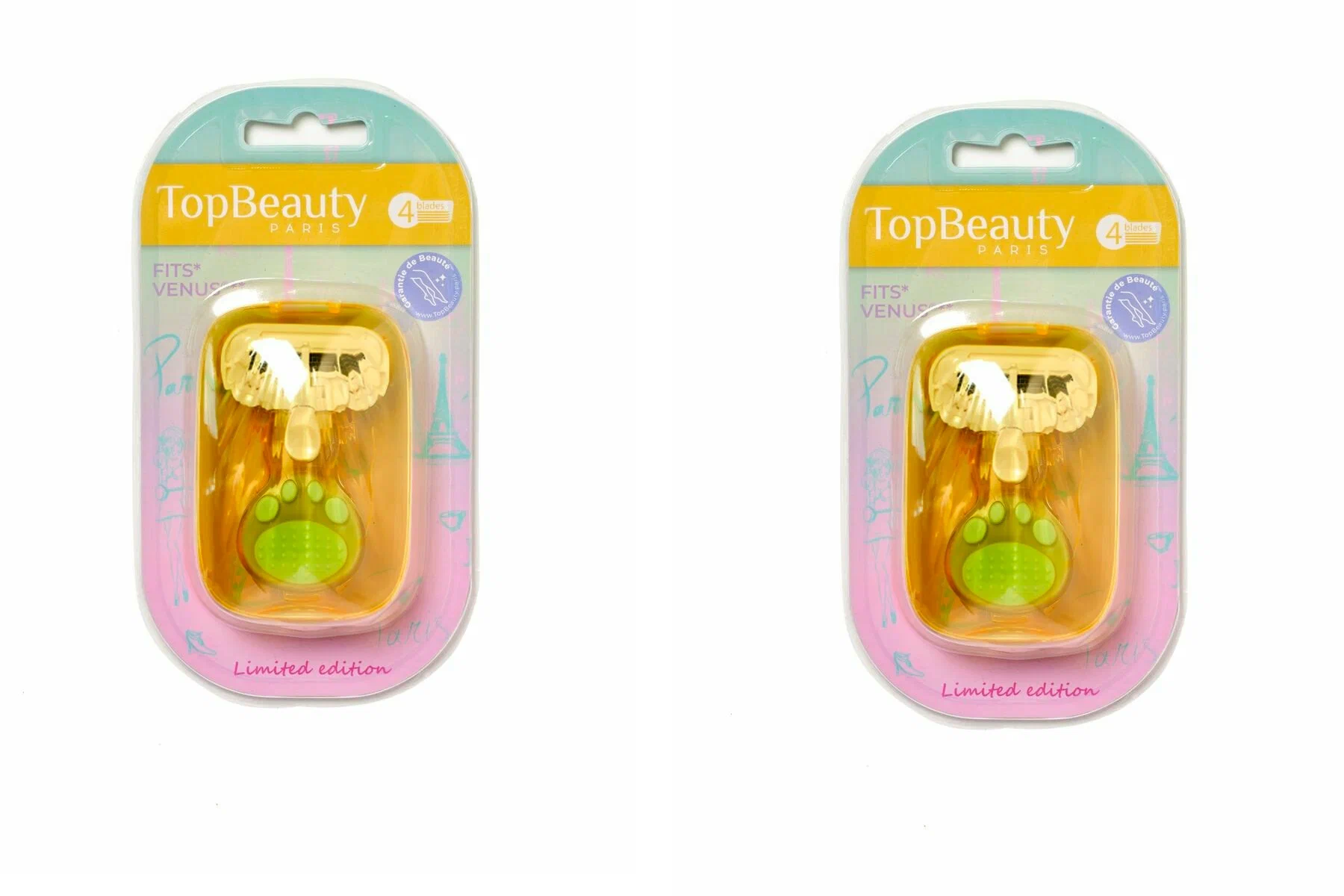 Женская бритва TopBeauty Paris Mini 1 бритва + 1 сменная кассета, совместима с Venus, 2 уп