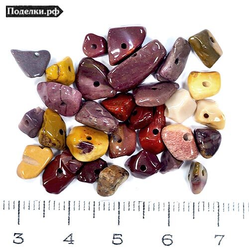 Натуральная бусина Яшма разноцветная 0008758 крошка 10 г, цена за 1 уп.