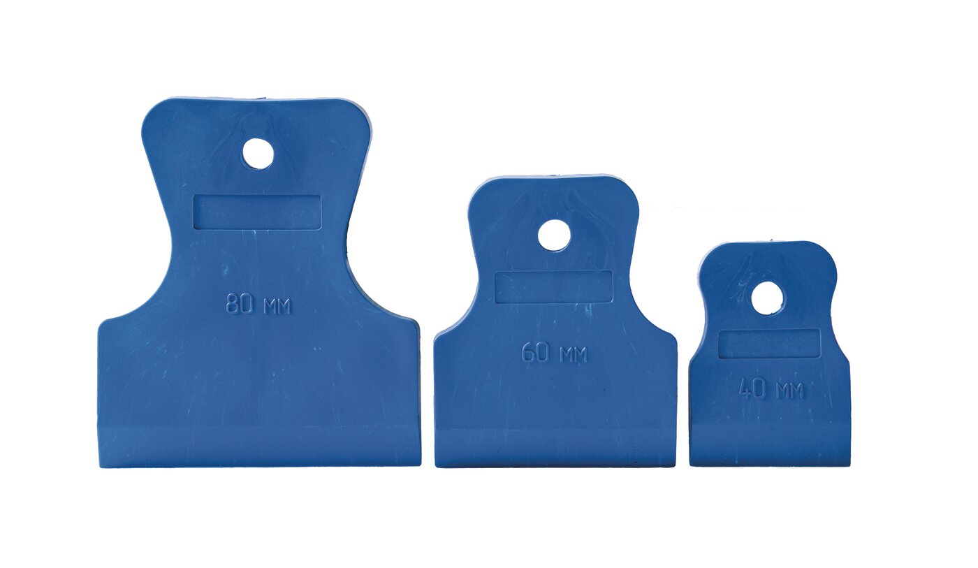 Шпатели резиновые Кедр, набор (40-60-80 мм), 3 шт, цвет синий