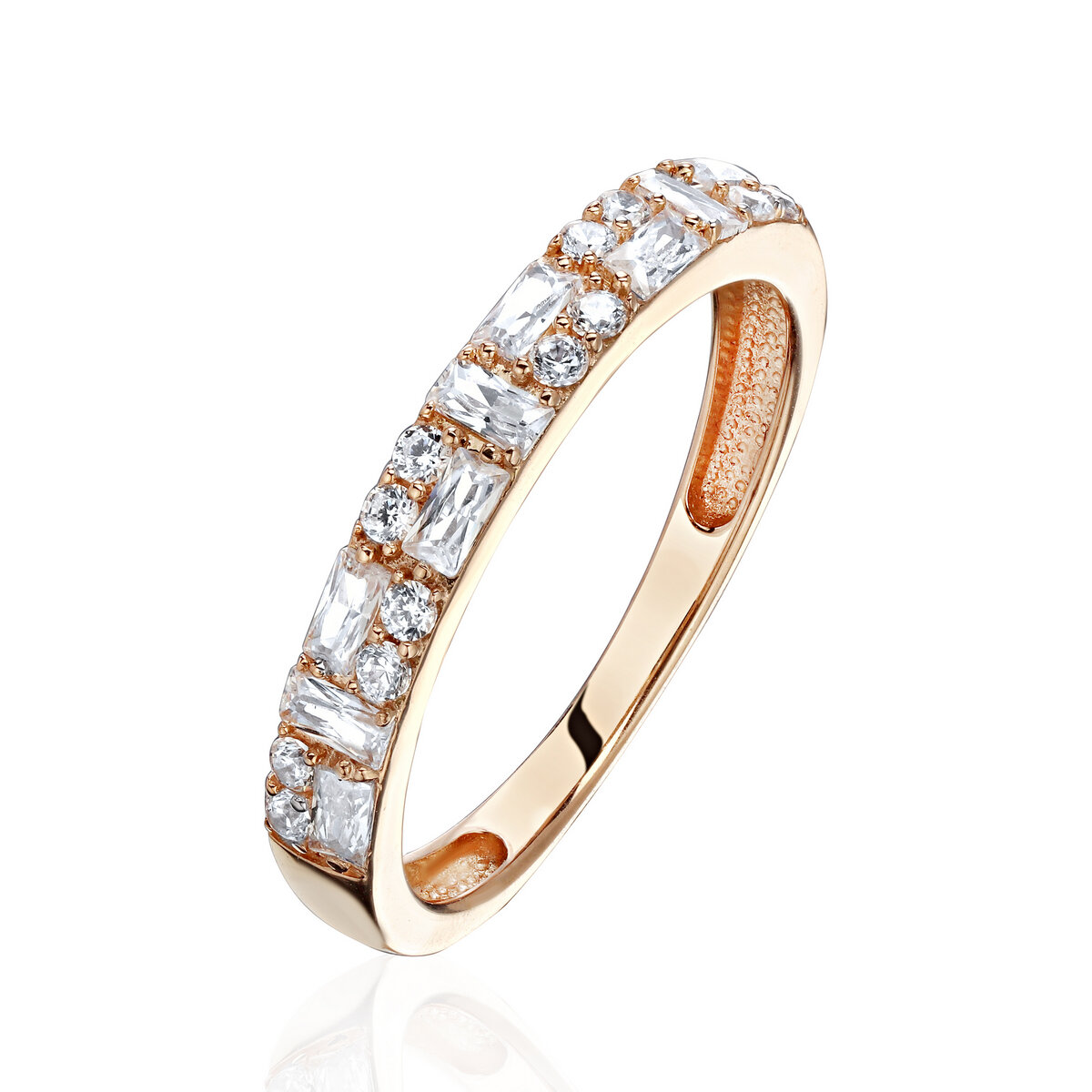 Кольцо, красное золото, 585 проба, фианит