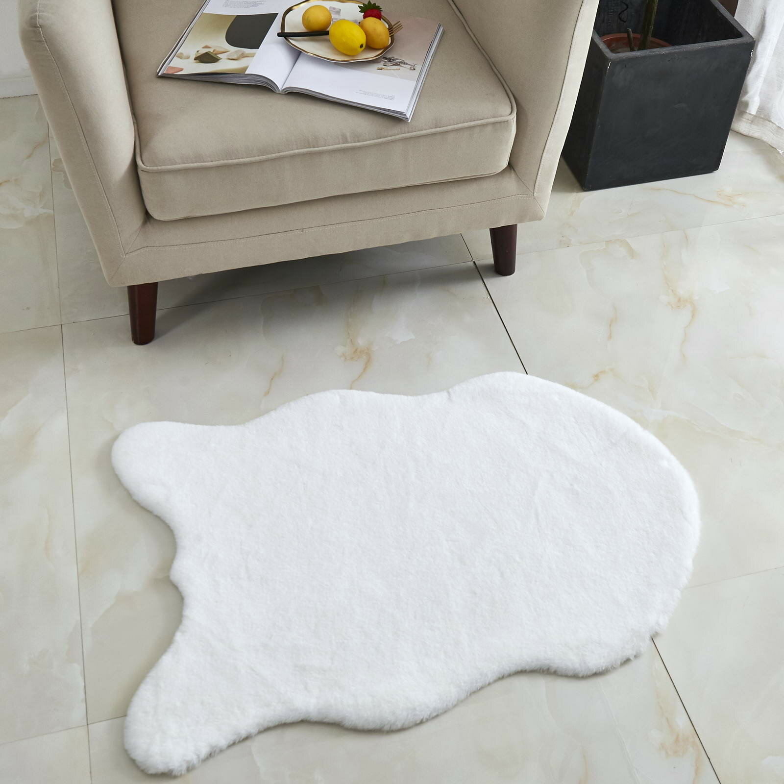 Коврик декоративный Sofi De Marko, 60x90 см, плюшевый, белый
