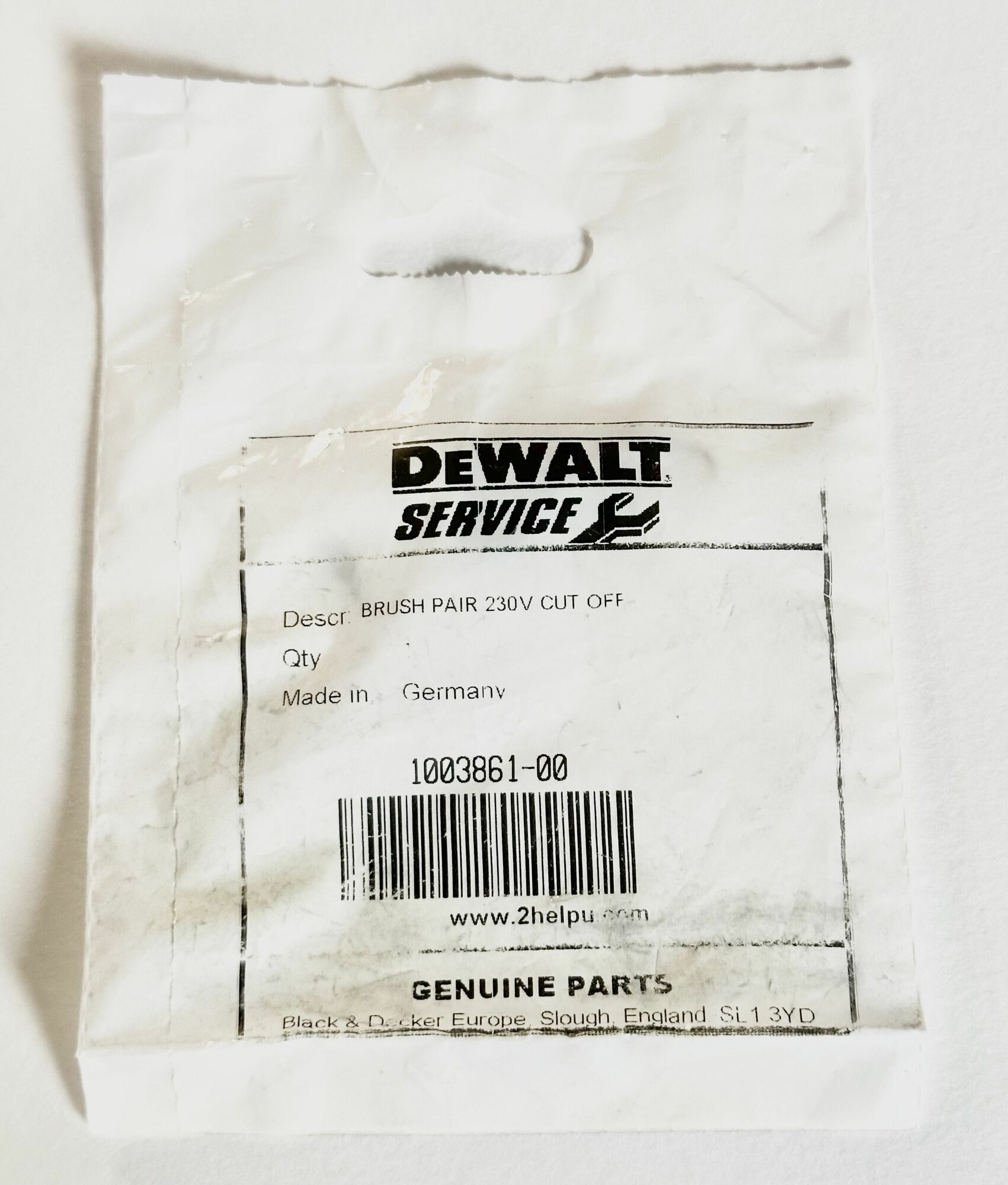 Щетки угольные для УШМ/болгарки DeWalt D28153- D28157 D28187 DW824- DW826 /пр-во Германия/. Артикул 1003861-00