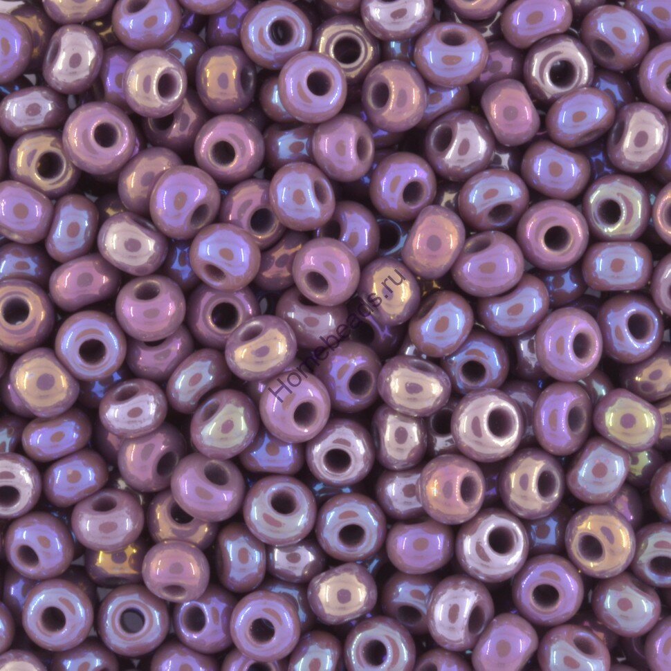 Бисер Чехия Preciosa, 24040, стекло, керамический радужный, круглое отверстие, 10/0 (2,3 мм), 50 г, темно-фиолетовый