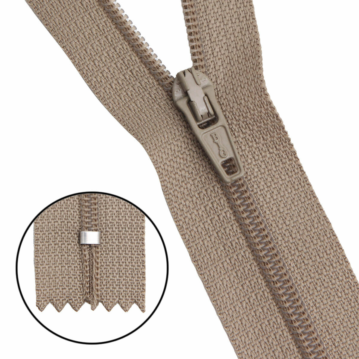 Молния спиральная 20 см Т3, BIG, 30097, автомат, Греция (темно-бежевый), 10 шт