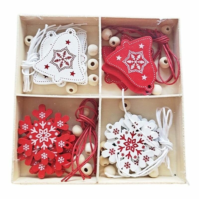 1 набор из 20 штук, рождественский креативный деревянный ювелирный кулон-8