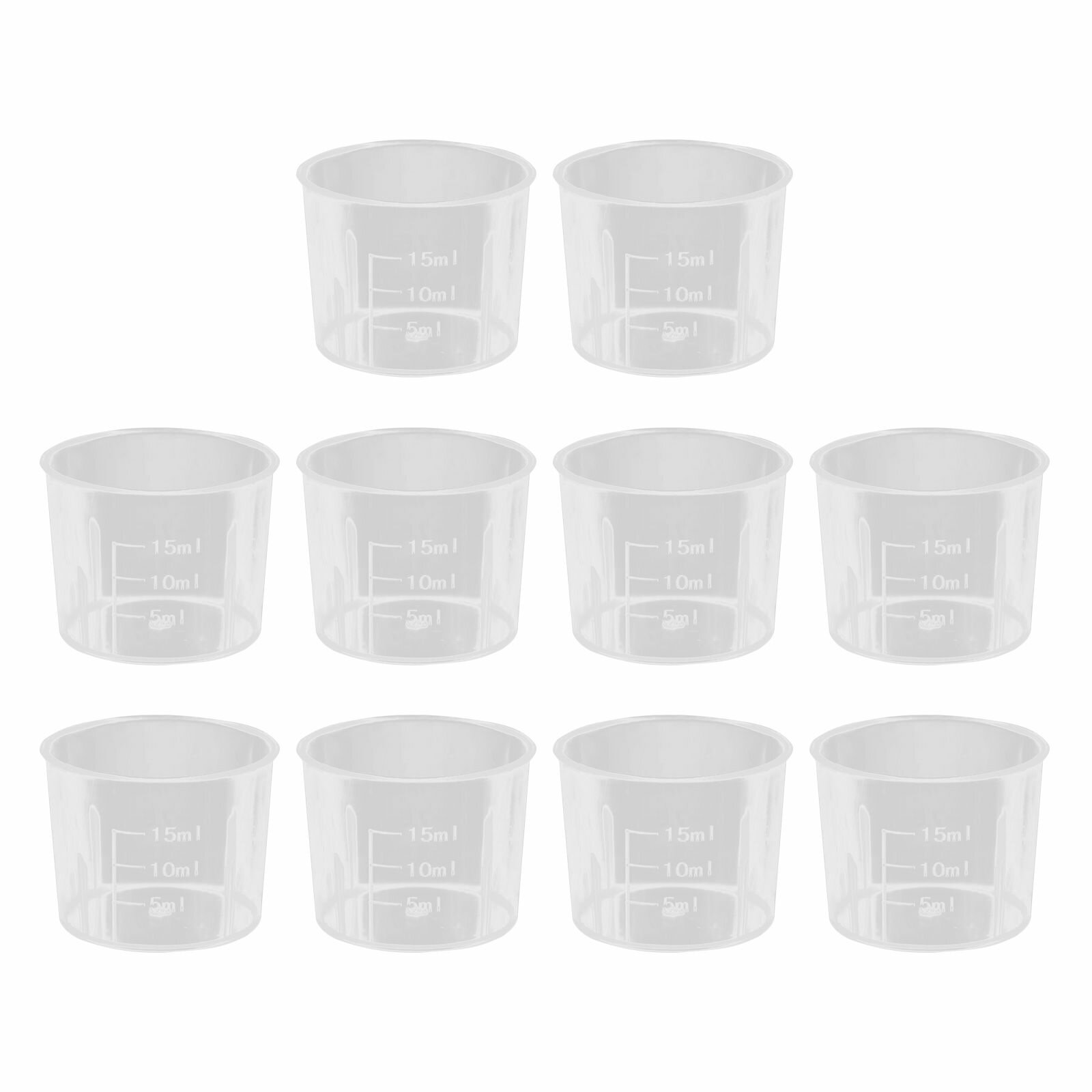 10 шт мерных стаканов 15 мл прозрачные лабораторные градуированные стаканы для жидкостей