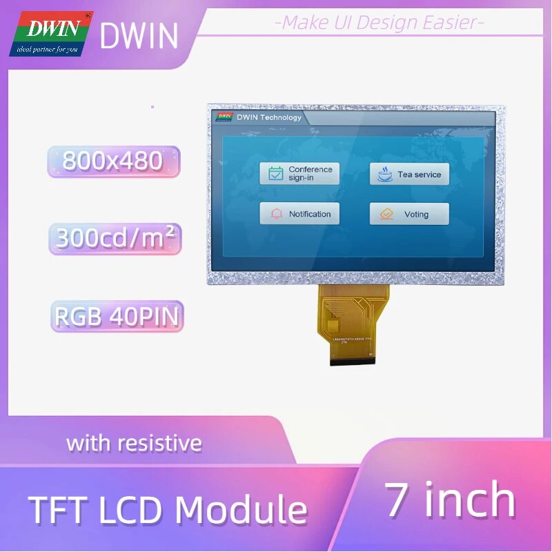 DWIN LN80480T070IA3098 7-дюймовый ЖК-дисплей With resistive