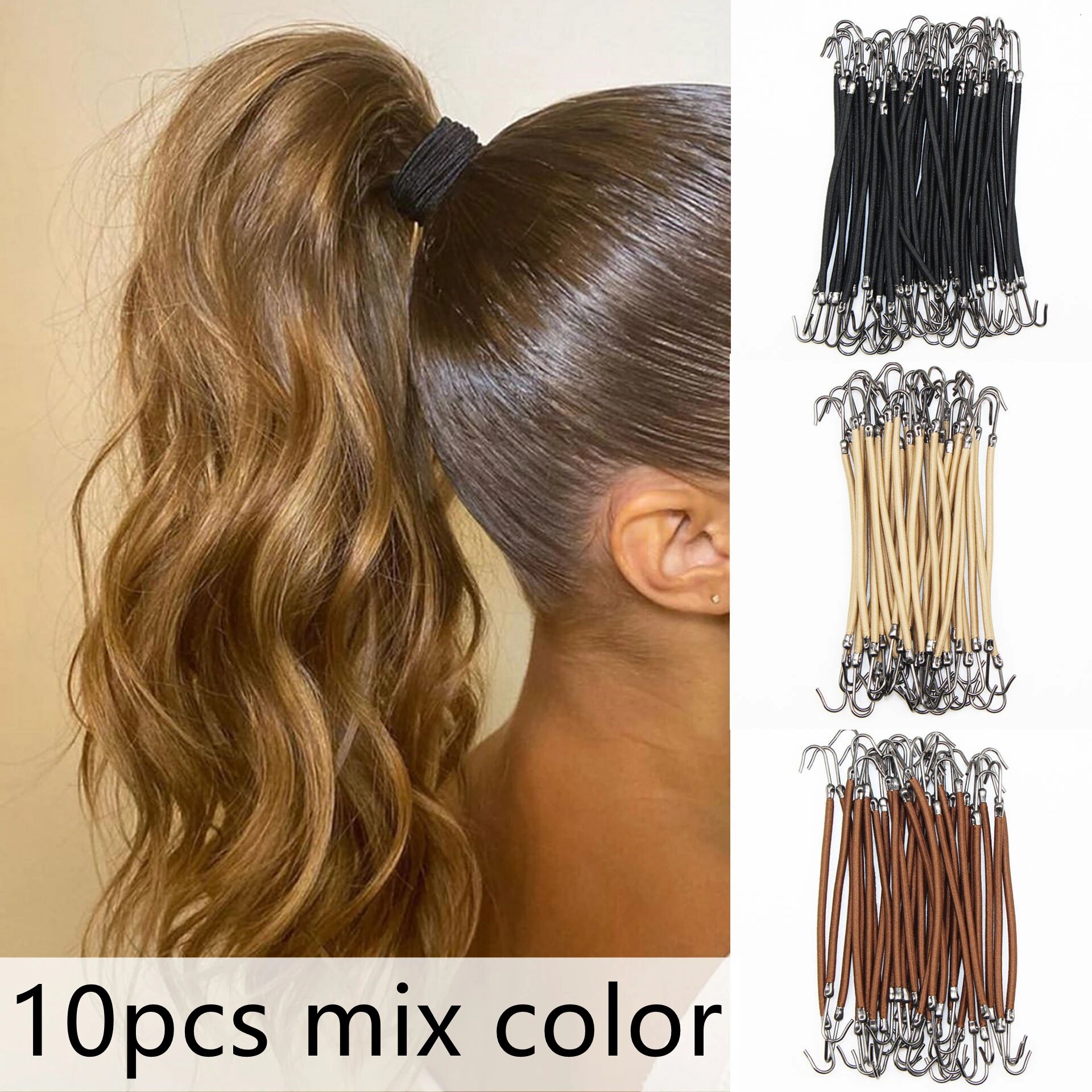 Резиновые крючки для волос Yanrong 5/10 шт MIX COLOR 10PCS