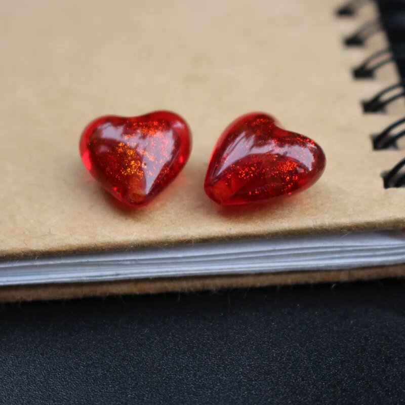 Бусины сердце лампворк Red, 12mm, 10шт