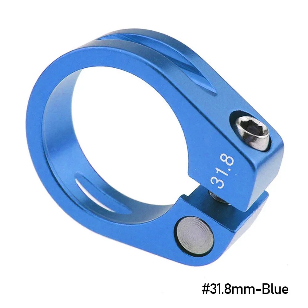 Хомут подседельного штыря алюминиевый 28,6/31,8/34,9 мм Синий, 31.8mm-Blue