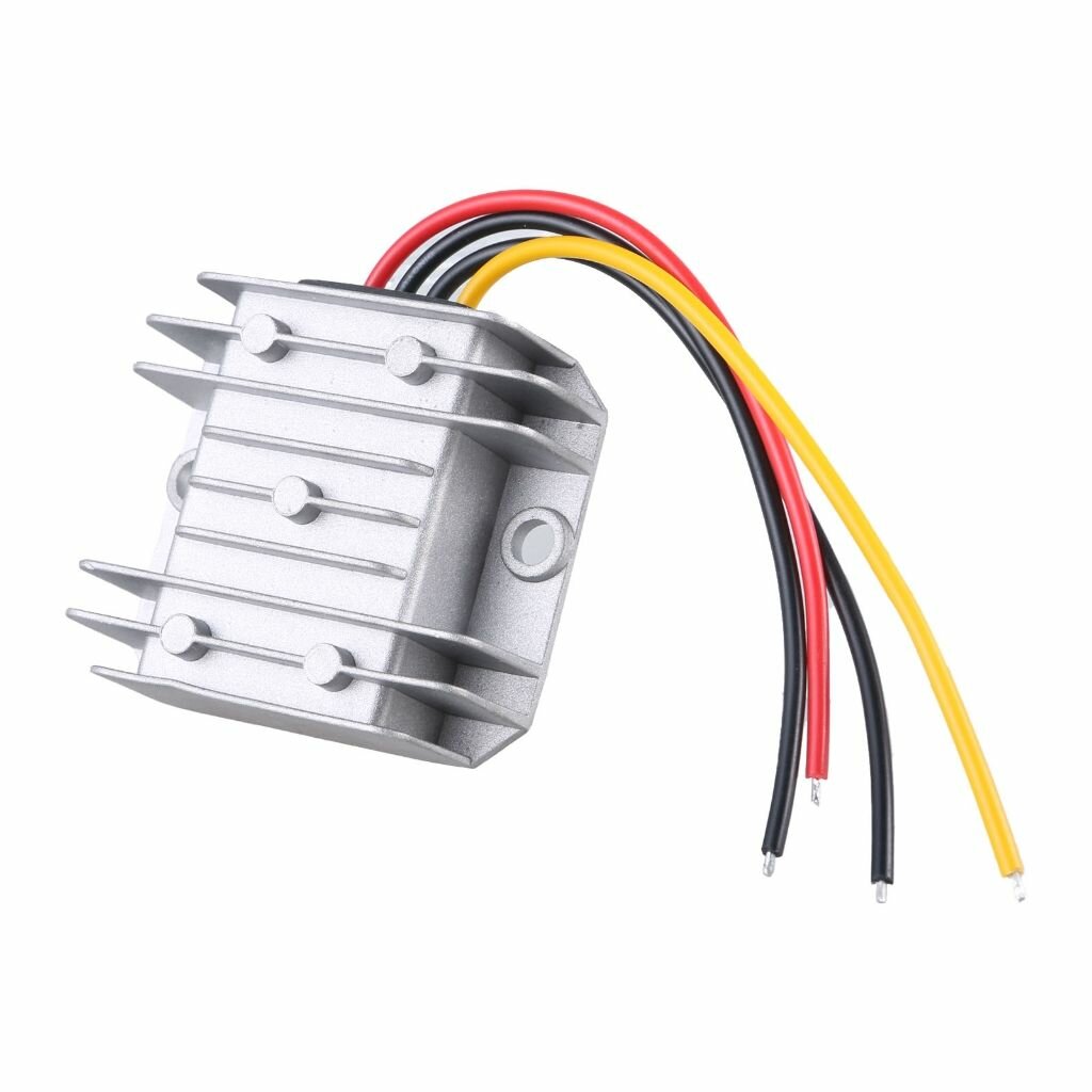 Аудио-Понижающий адаптер питания из алюминиевого сплава с 24 В до 12 В-10A