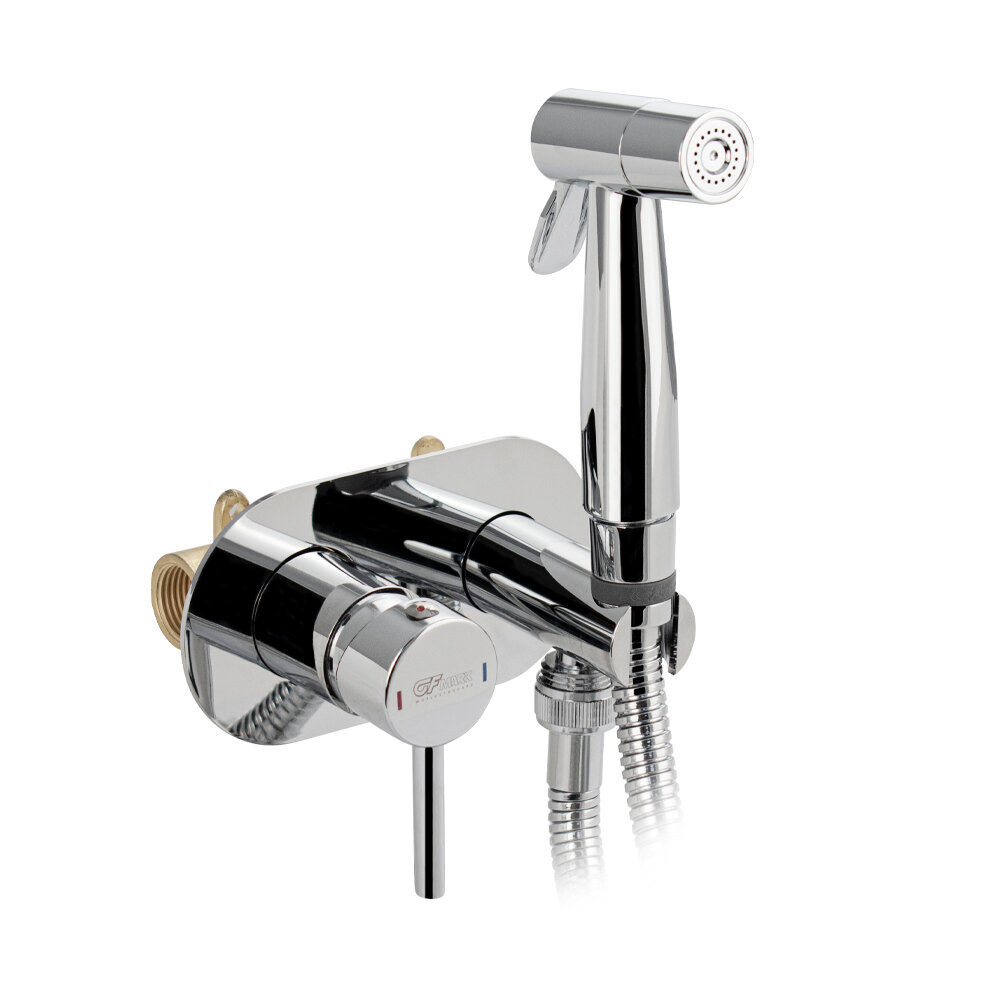 Набор GFmark бидe гигиенический врезной, шаровый кран для горячей и холодной воды + лейка + шланг