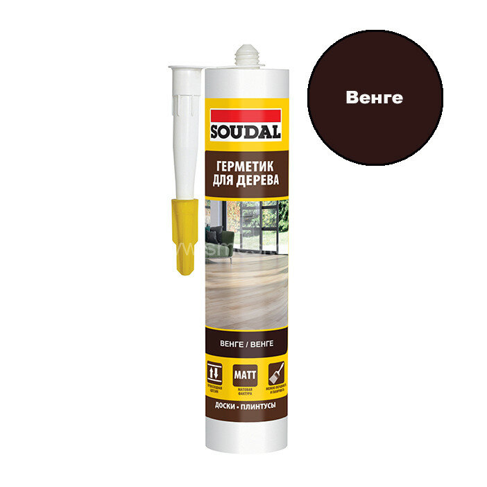 Герметик акриловый SOUDAL паркетный венге 280 мл, 2шт