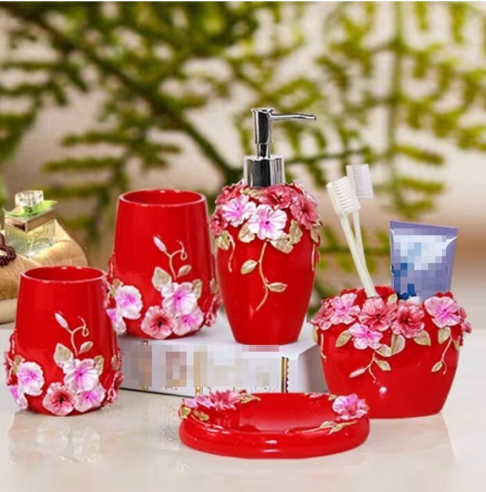 Мыльных аппаратов, стеллажи для зубных щеток, мыльные полки, стаканы для полоскания рта, роскошные ванные наборы 5 шт