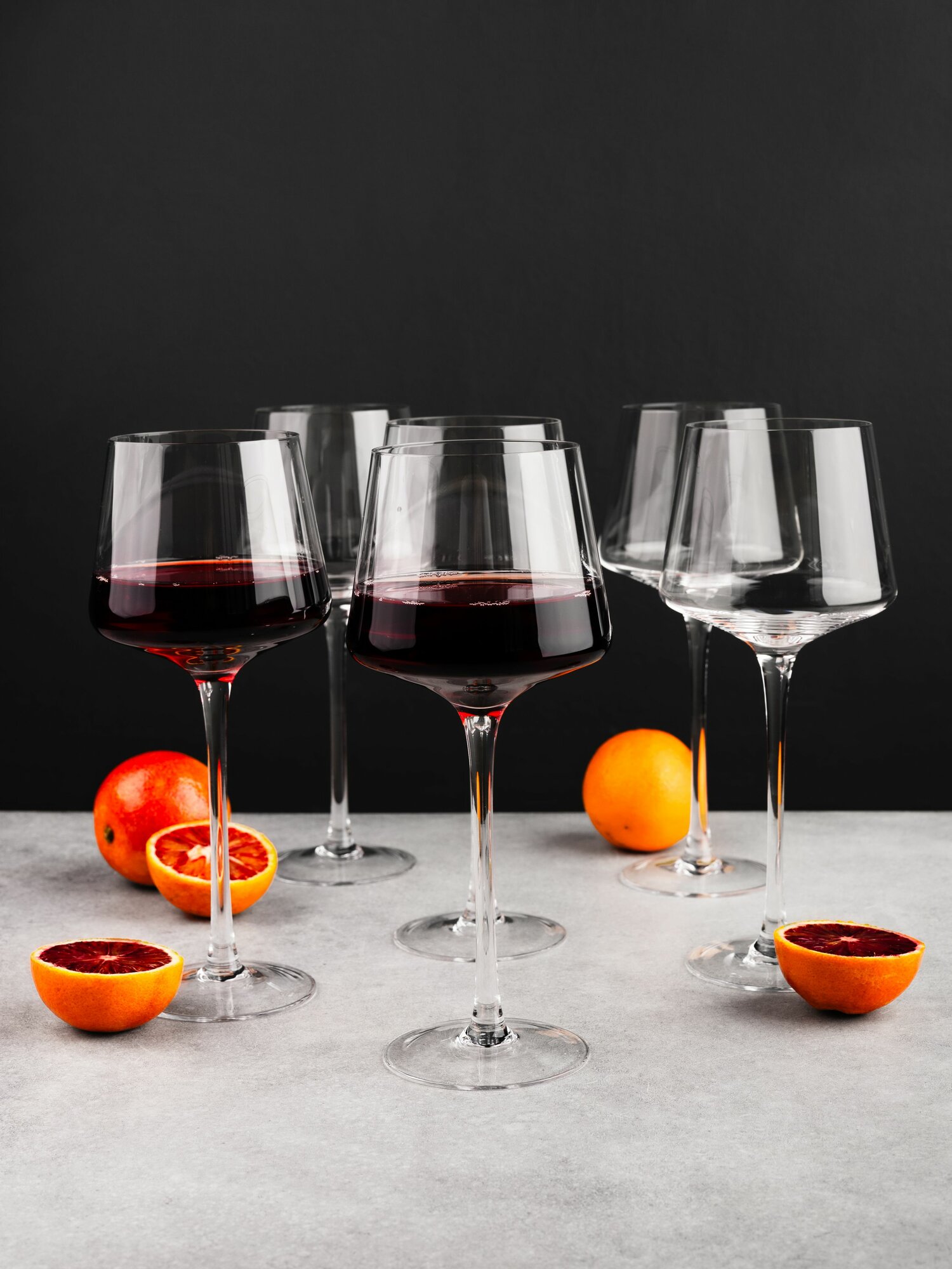 Набор бокалов для вина объем 420 мл 6 шт хрустальное стекло, MGline Tandem