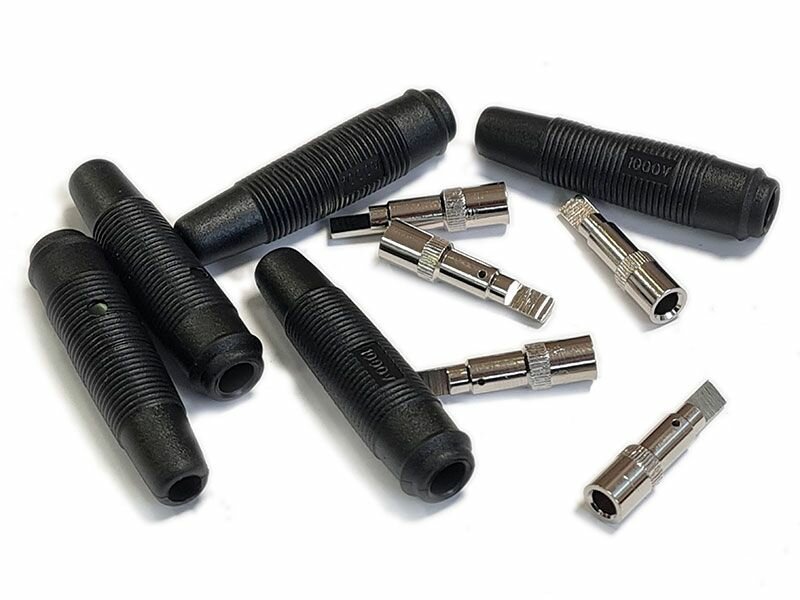 Закрытые гнёзда на кабель (розетки) Amass 25.430.2 5 шт. чёрные "мама" 4.0 мм. 30VAC-60VDC 24А